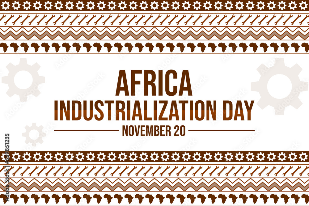Africa Industrialization Day Background in traditional border style ...