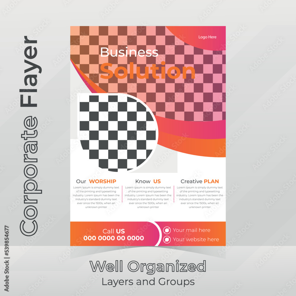 Modern corporate flayer. Identity definer, social media post and print ...