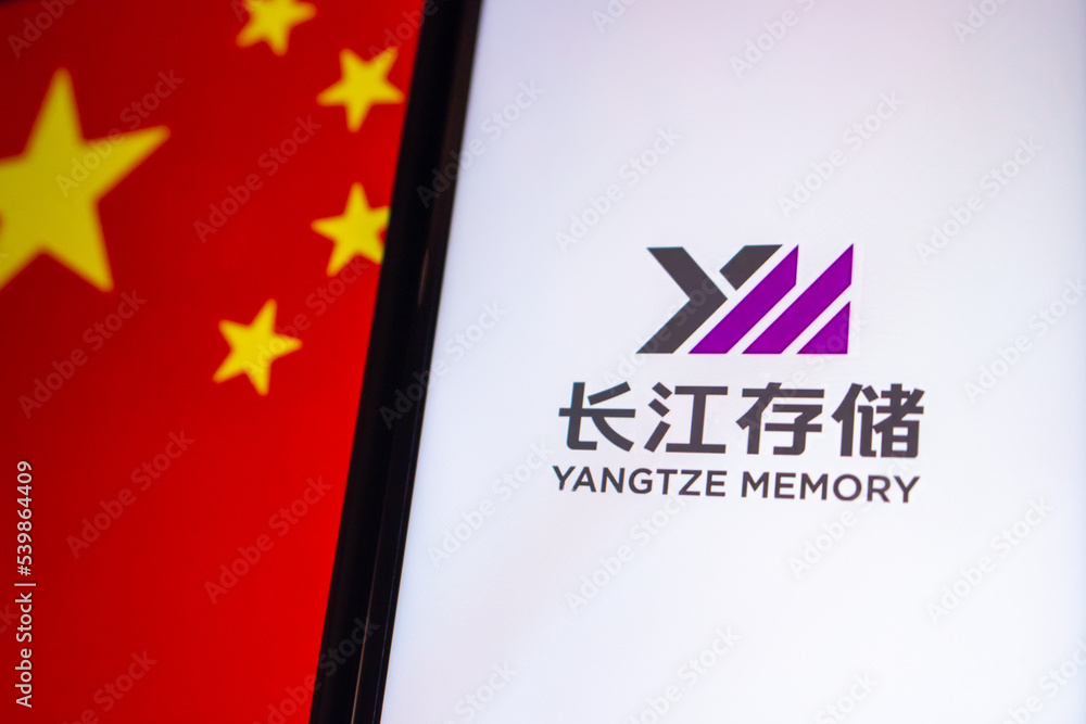 Vancouver, CANADA - Oct 19 2022 : Yangtze Memory Technologies Corp logo ...
