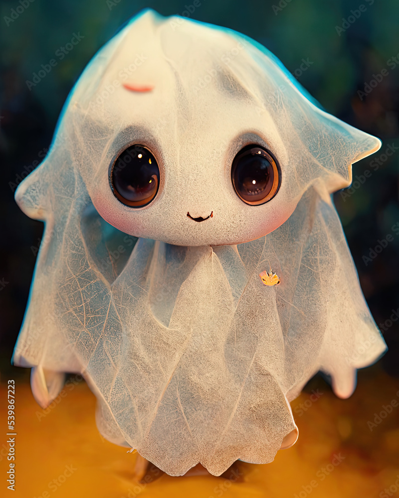 Precioso y tierno fantasma con textura de fieltro hecho con ...