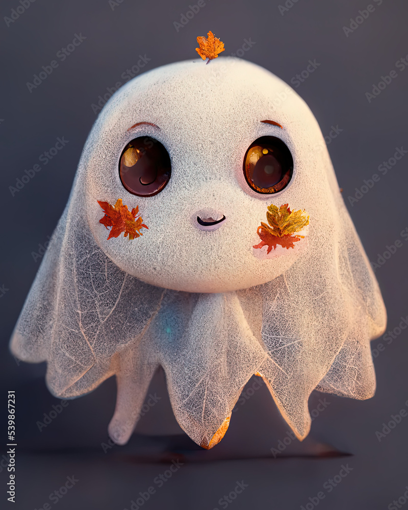 Precioso y tierno fantasma con textura de fieltro hecho con ...