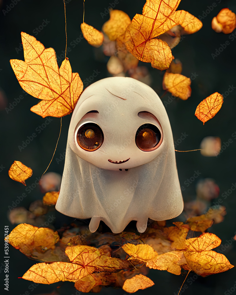 Precioso y tierno fantasma con textura de fieltro hecho con ...