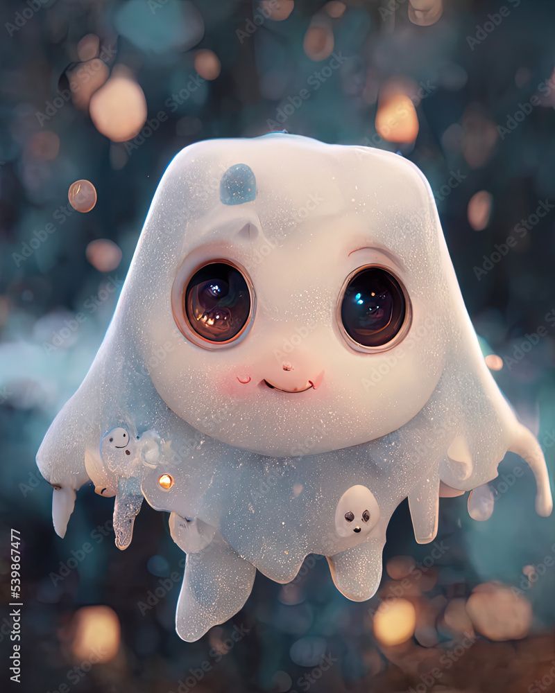 Precioso y tierno fantasma con textura de fieltro hecho con ...