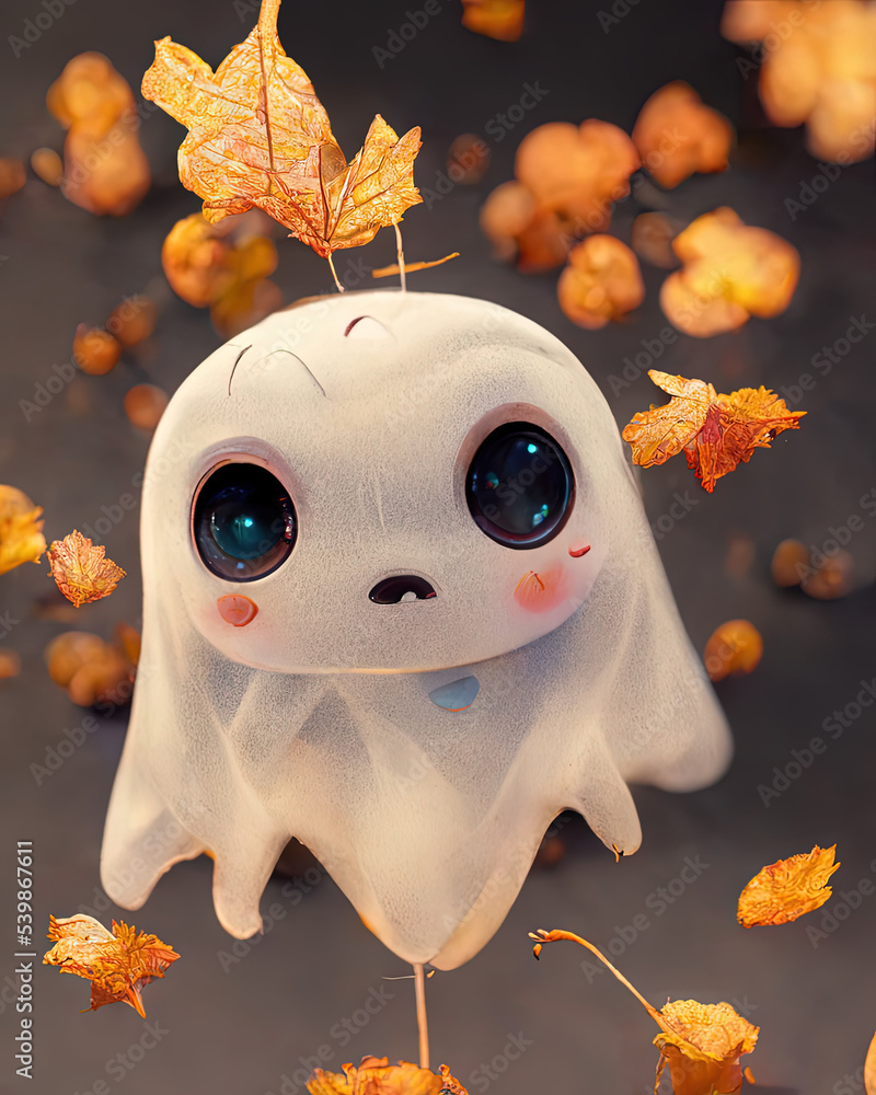 Precioso y tierno fantasma con textura de fieltro hecho con ...