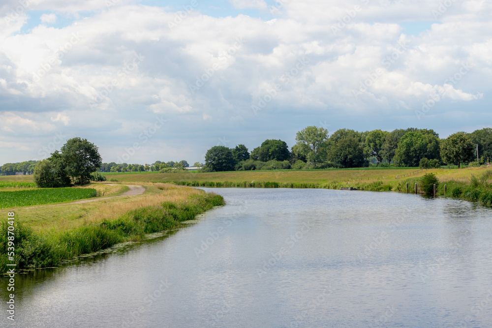 The Vecht (Vechte) in Gramsbergen in Dutch provinces of Overijssel, To ...