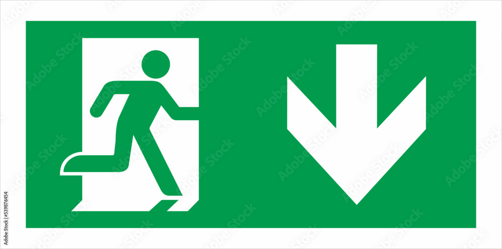 Emergency Escape Sign Symbols Exit routes In Compliance with ...