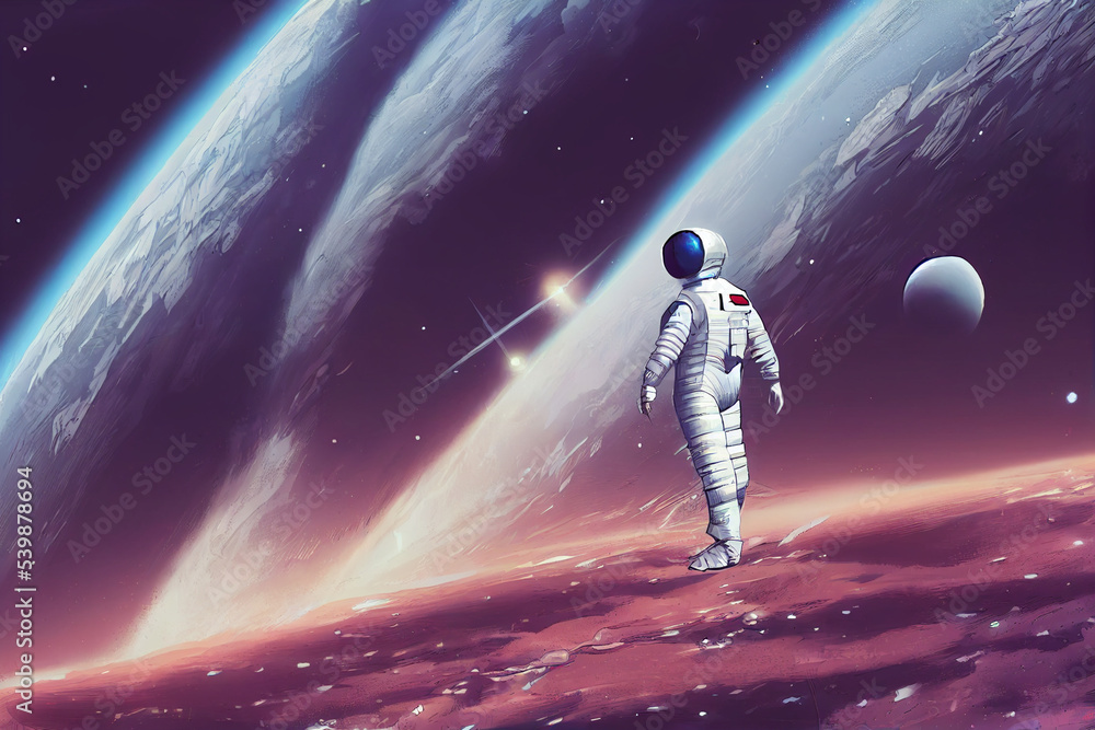 Graphic novel space astronaut abstract background wallpaper colorful ...
