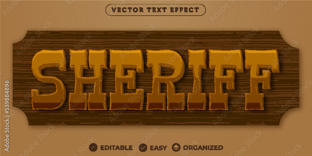 Sheriff Text Effect,Fully Editable Font Text Effect Stock Vector ...