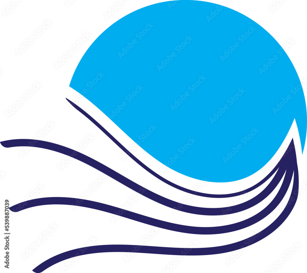 Wave ocean logo design image element vector illustration nature Stock ...