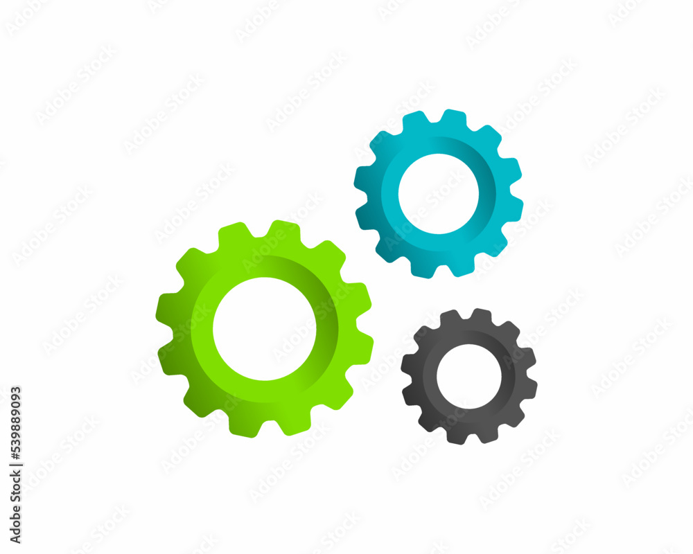 Business gear design template with icon and 3 options or steps. Can be ...