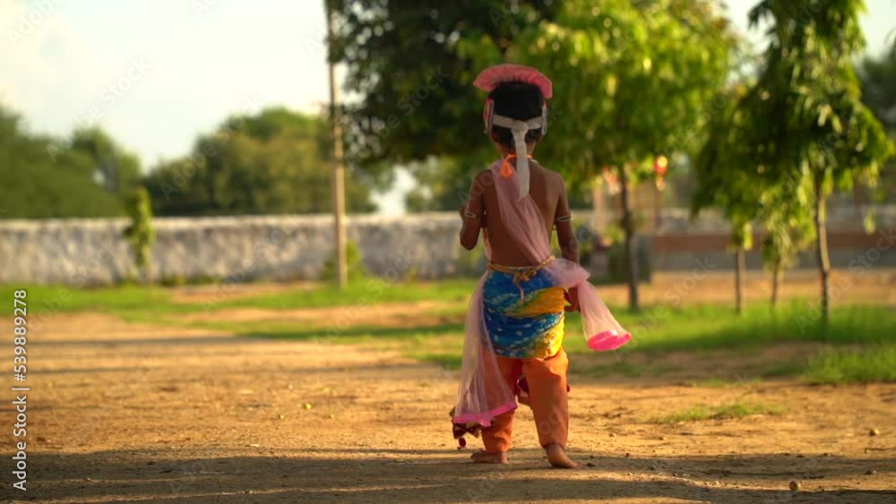 Lord Krishna running in the ground on Happy Janmashtami holiday Indian ...