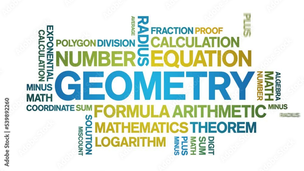 Geometry animated tag word cloud;text design animation kinetic ...