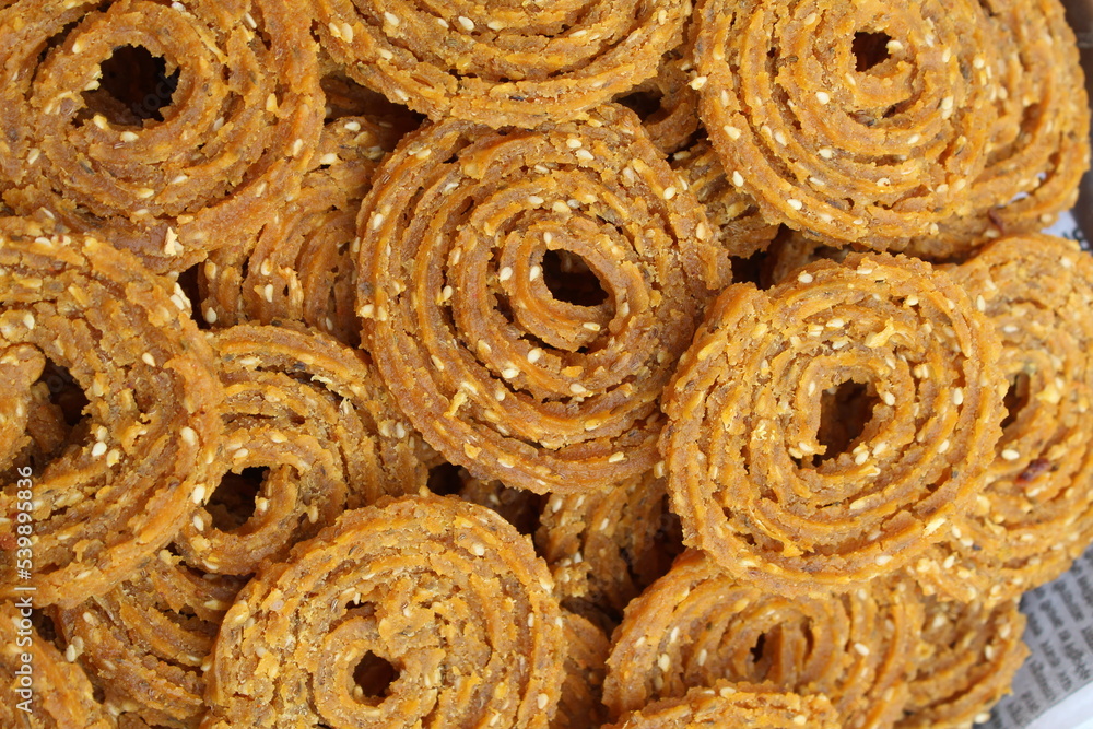 Indian Traditional Tea Time Snack Chakli, a deep fried snack, It is ...