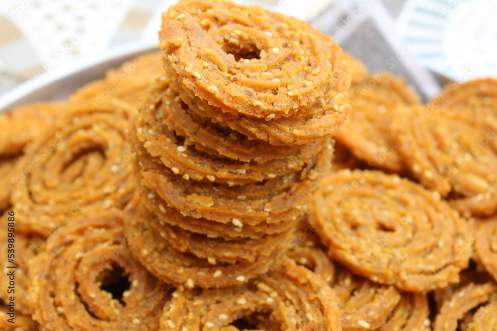 Indian Traditional Tea Time Snack Chakli, a deep fried snack, It is ...
