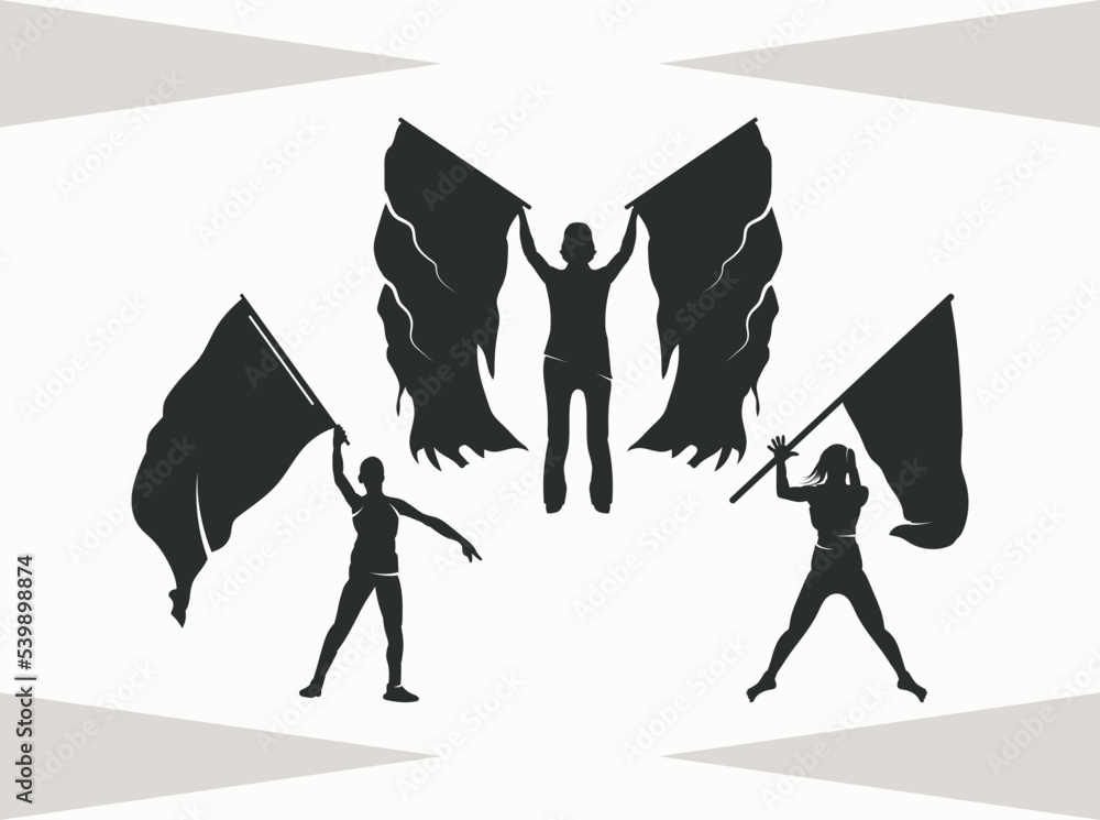 Color Guard Silhouette, Color Guard Svg Stock Vector | Adobe Stock
