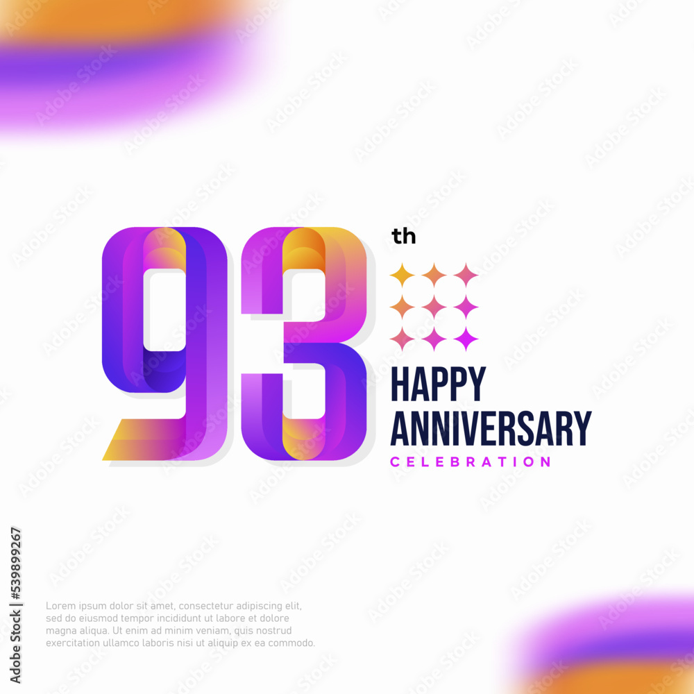 Number 93 logo icon design, 93 birthday logo number, anniversary 93 ...