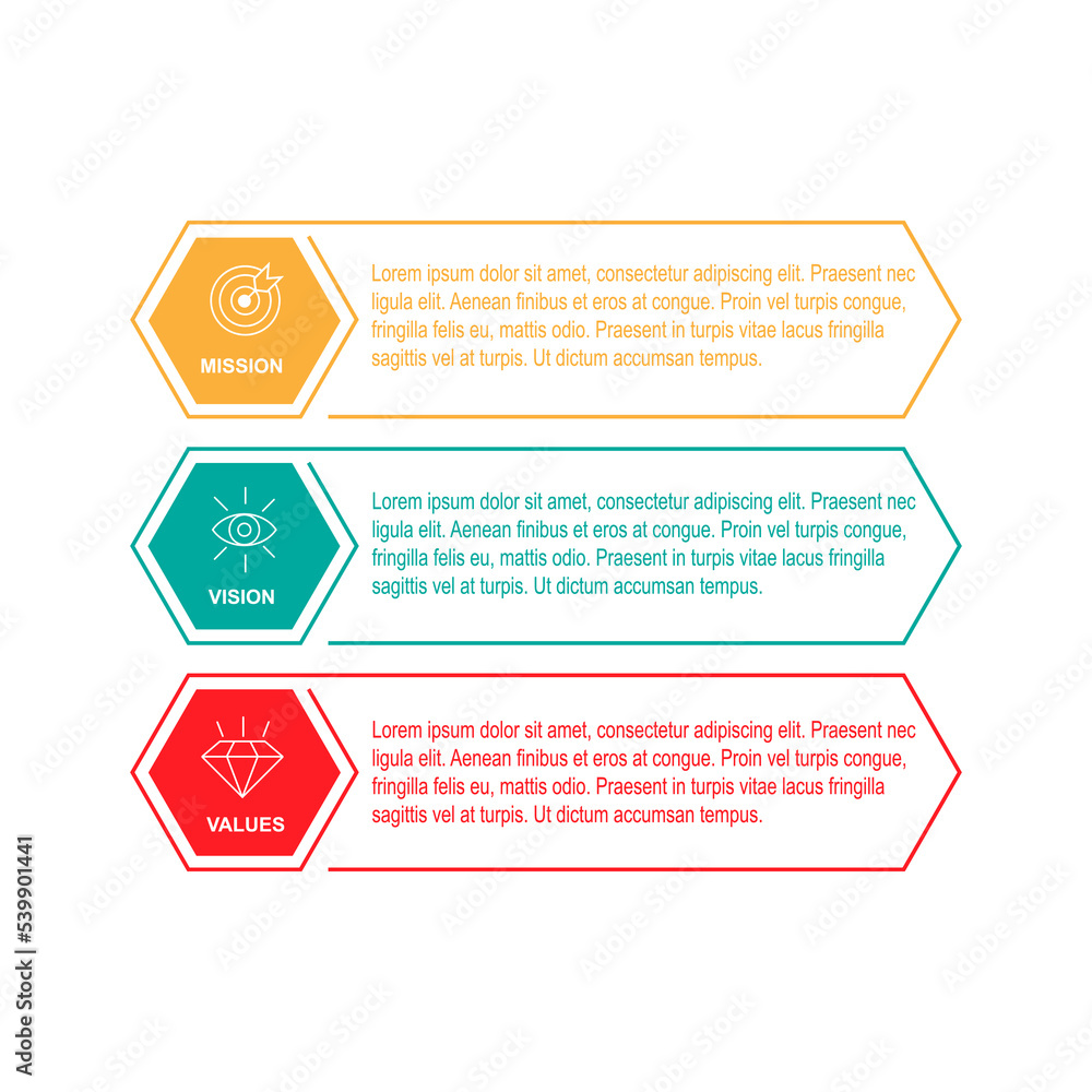 mision,vision,values,graphic design template.with option. Stock Vector ...