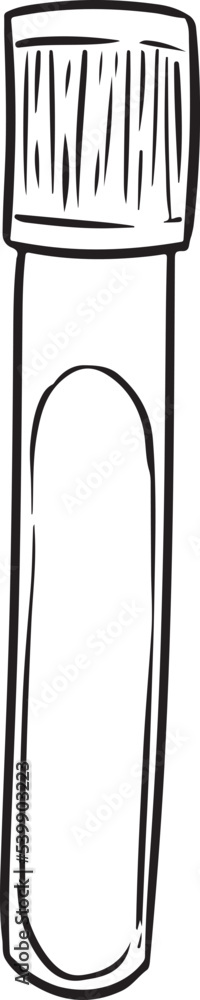 Blood vial tube doodle. Laboratory blood test comic image. Vampire ...