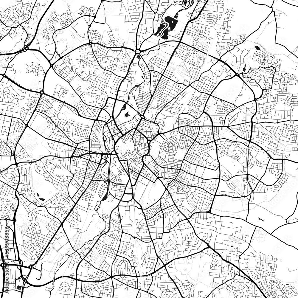 England Black And White Map