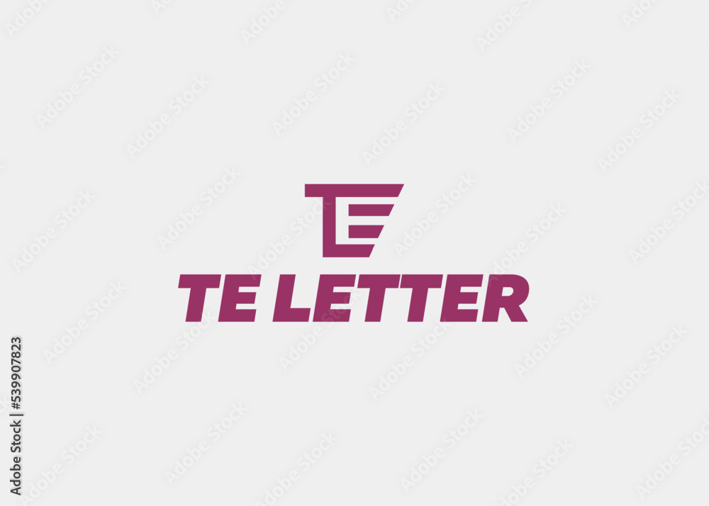 LOGO TE LETTER COMPANY NAME Stock Vector | Adobe Stock