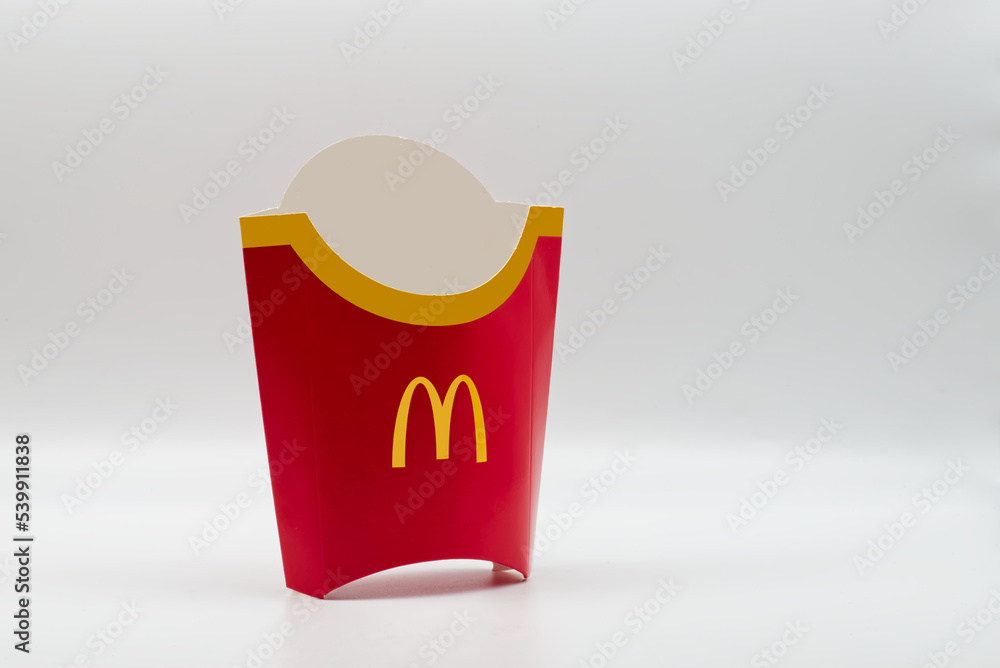 Bologna – Italy - October 7, 2022: McDonald's French fries box isolated ...