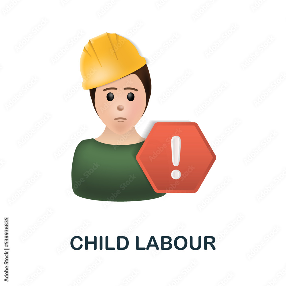 Child Labour icon. 3d illustration from esg collection. Creative Child ...