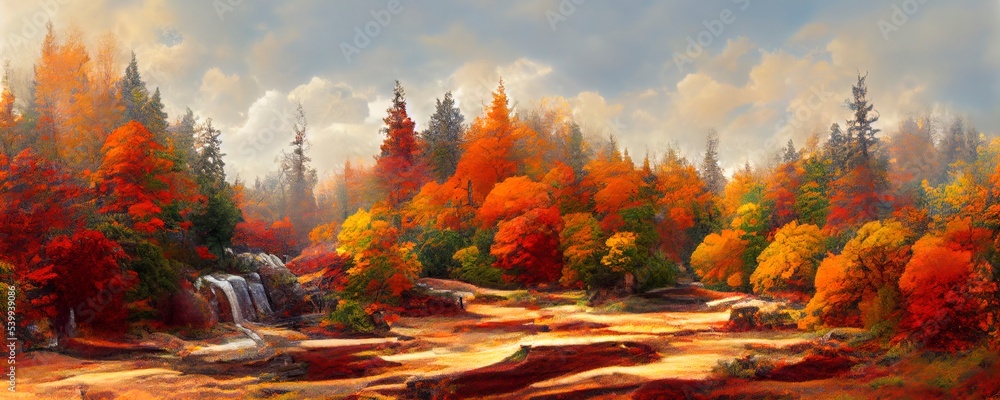 Autumn background illustration. Fall backdrop. Colors of Autumn leaves ...