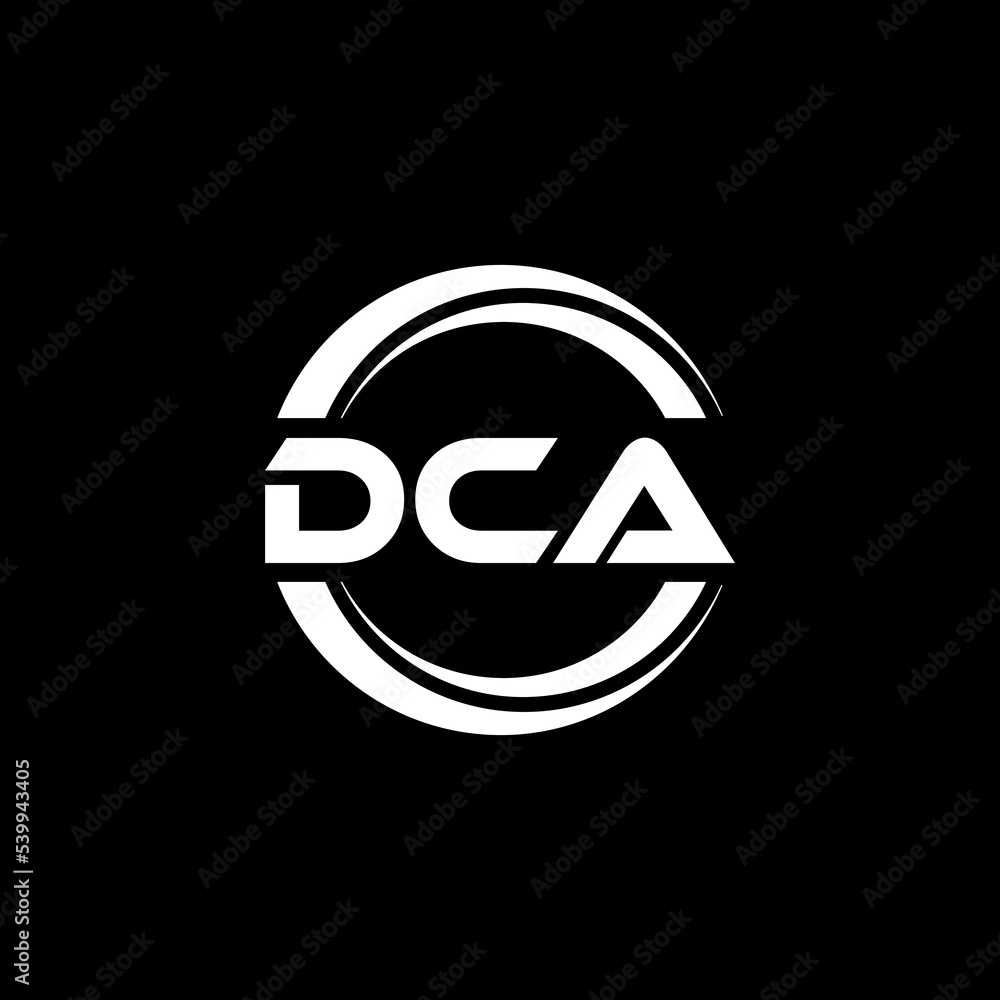 DCA letter logo design with black background in illustrator, vector ...