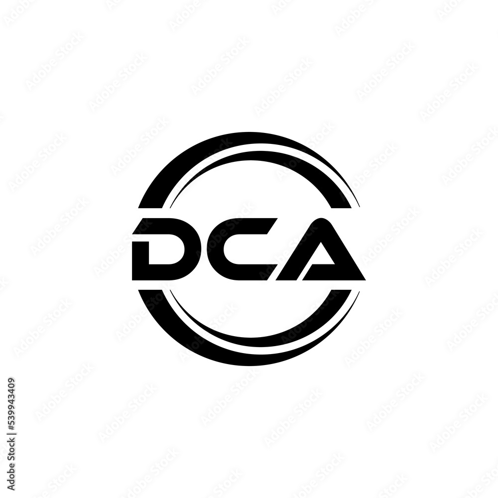 DCA letter logo design with white background in illustrator, vector ...