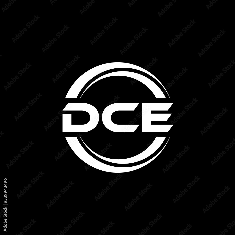DCE letter logo design with black background in illustrator, vector ...