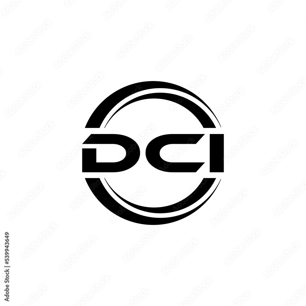 DCI letter logo design with white background in illustrator, vector ...