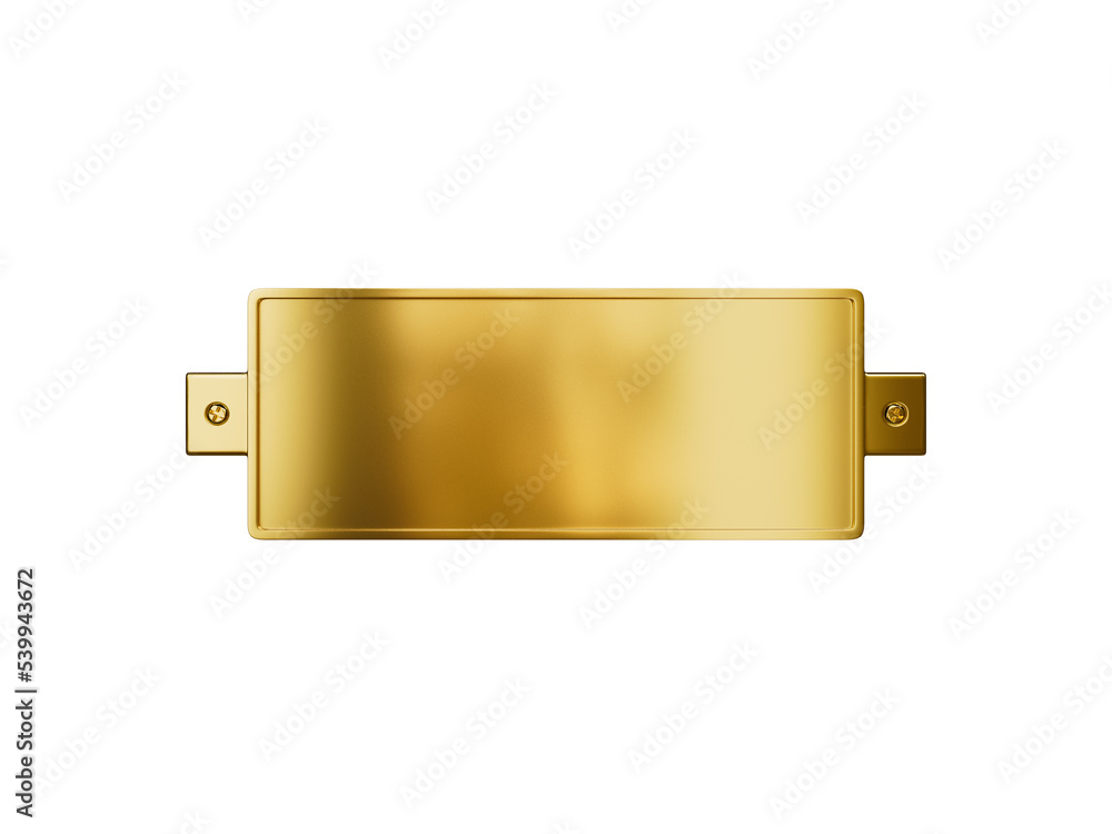 Golden nameplate icon isolated 3d render illustration Stock ...