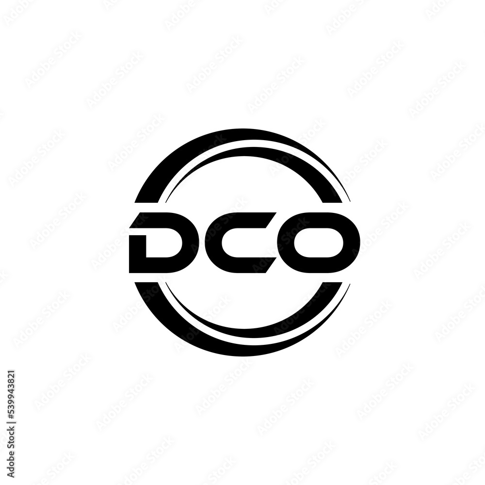 DCO letter logo design with white background in illustrator, vector ...