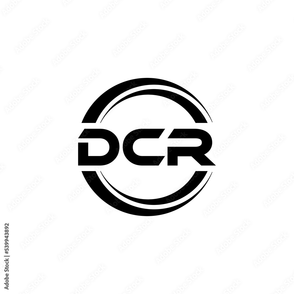 DCR letter logo design with white background in illustrator, vector ...