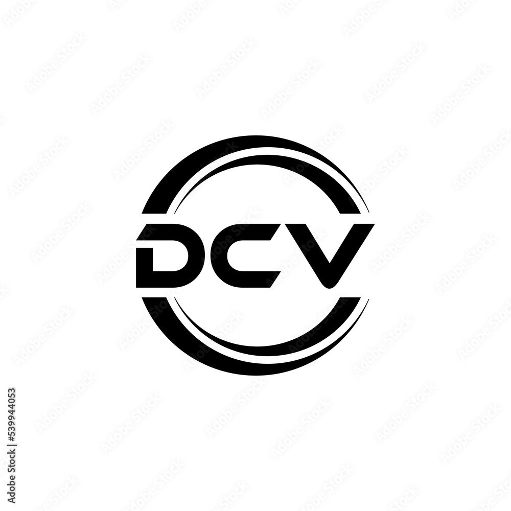 Vecteur Stock DCV letter logo design with white background in ...