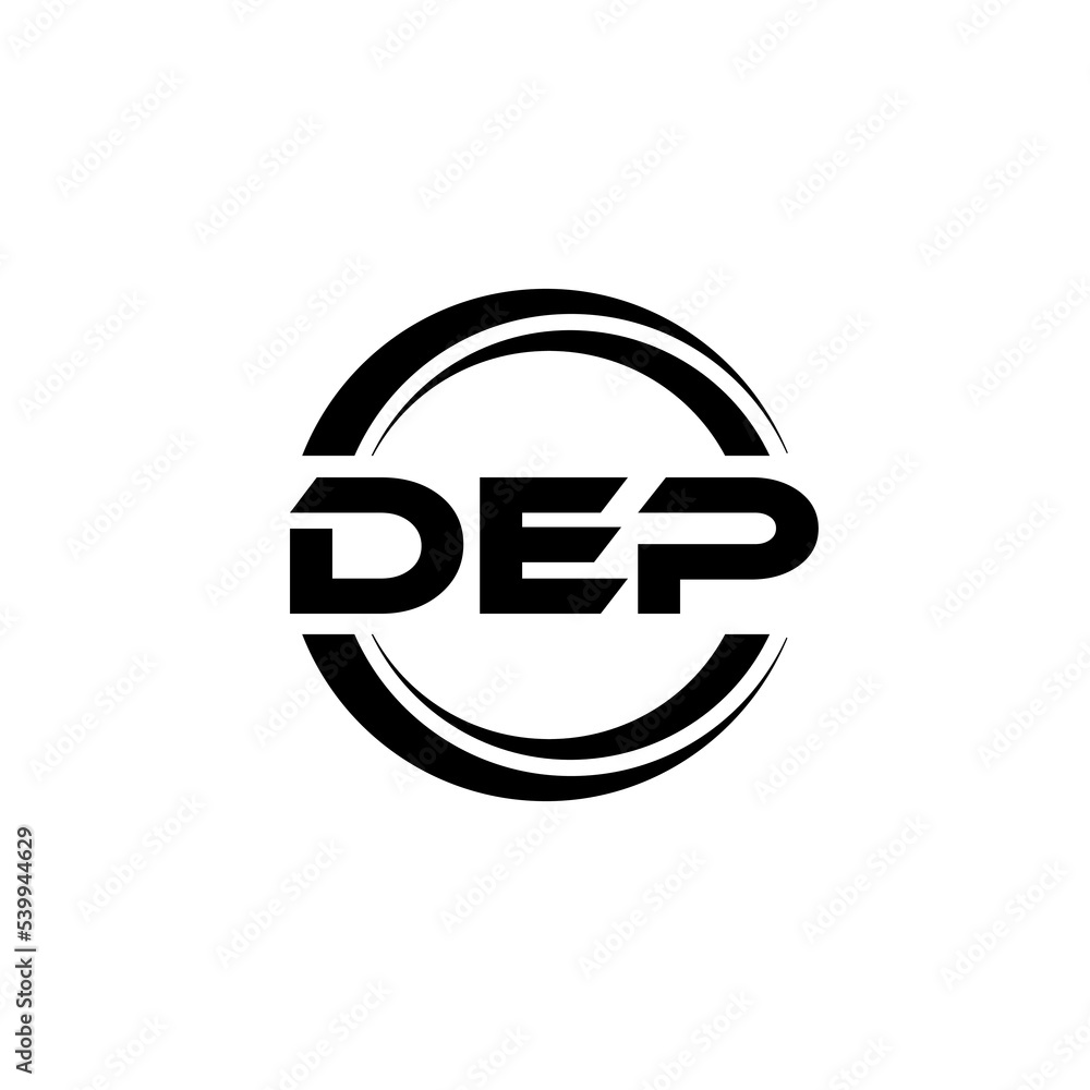 DEP letter logo design with white background in illustrator, vector ...