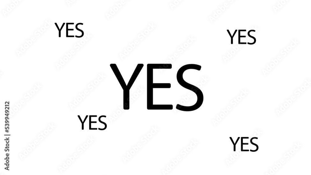 Zoom in and out animation the yes symbol. Large black symbol in the ...