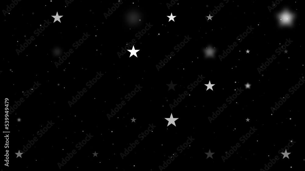 Template animation of evenly spaced star symbols of different sizes and ...
