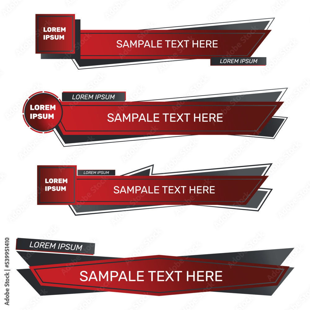 Set collection vector of Broadcast News Lower Thirds Template layout ...