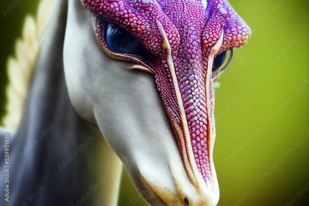 Ai generated digital art of a mythical creature on a green background ...