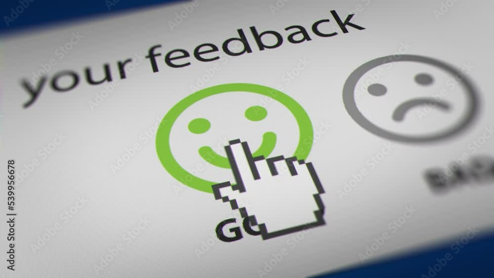 Mouse Cursor Clicking Satisfied Button (Positive Feedback) on Feedback ...