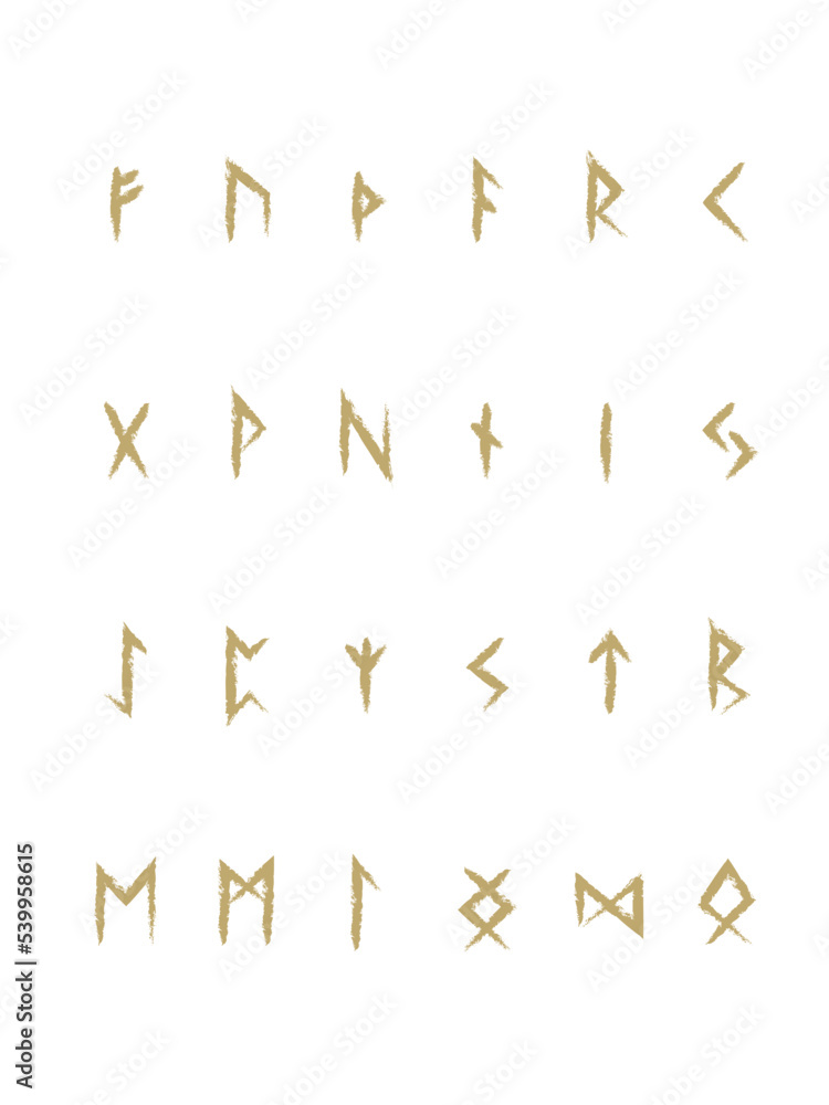 Rune alphabet letters vector illustration Stock Vector | Adobe Stock