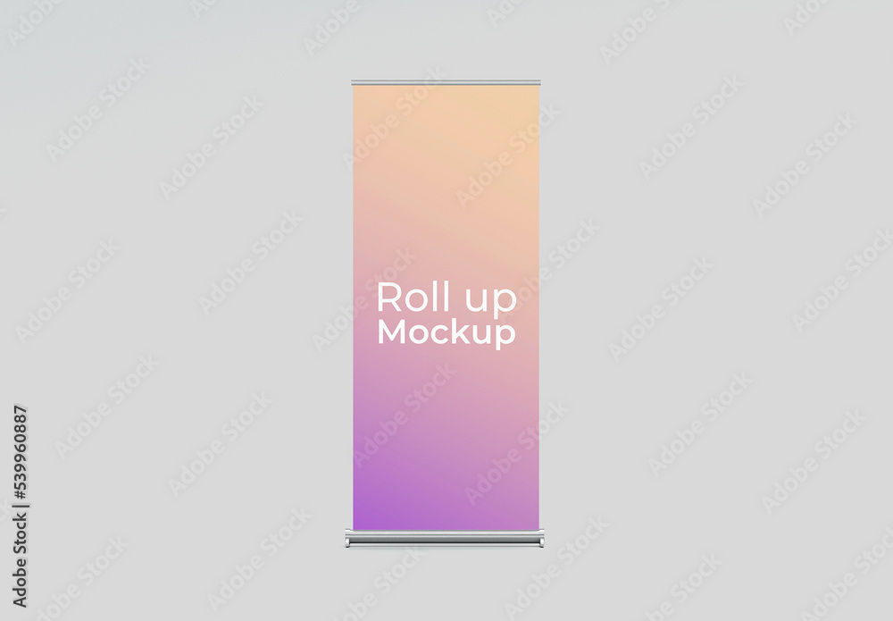Frontal View Roll Up Mockup Stock Template | Adobe Stock