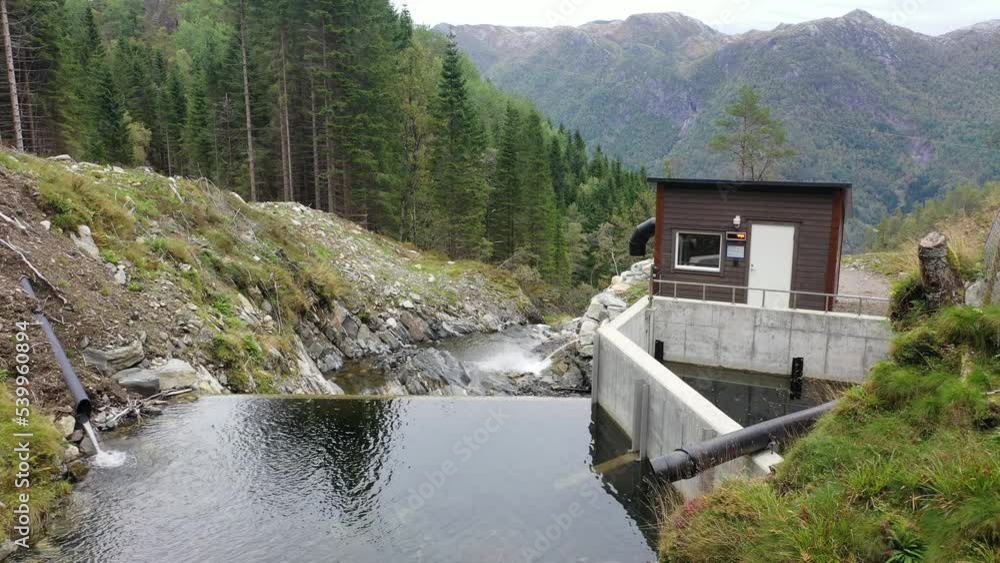 Small dam and water intake for a mini hydroelectric powerplant called ...