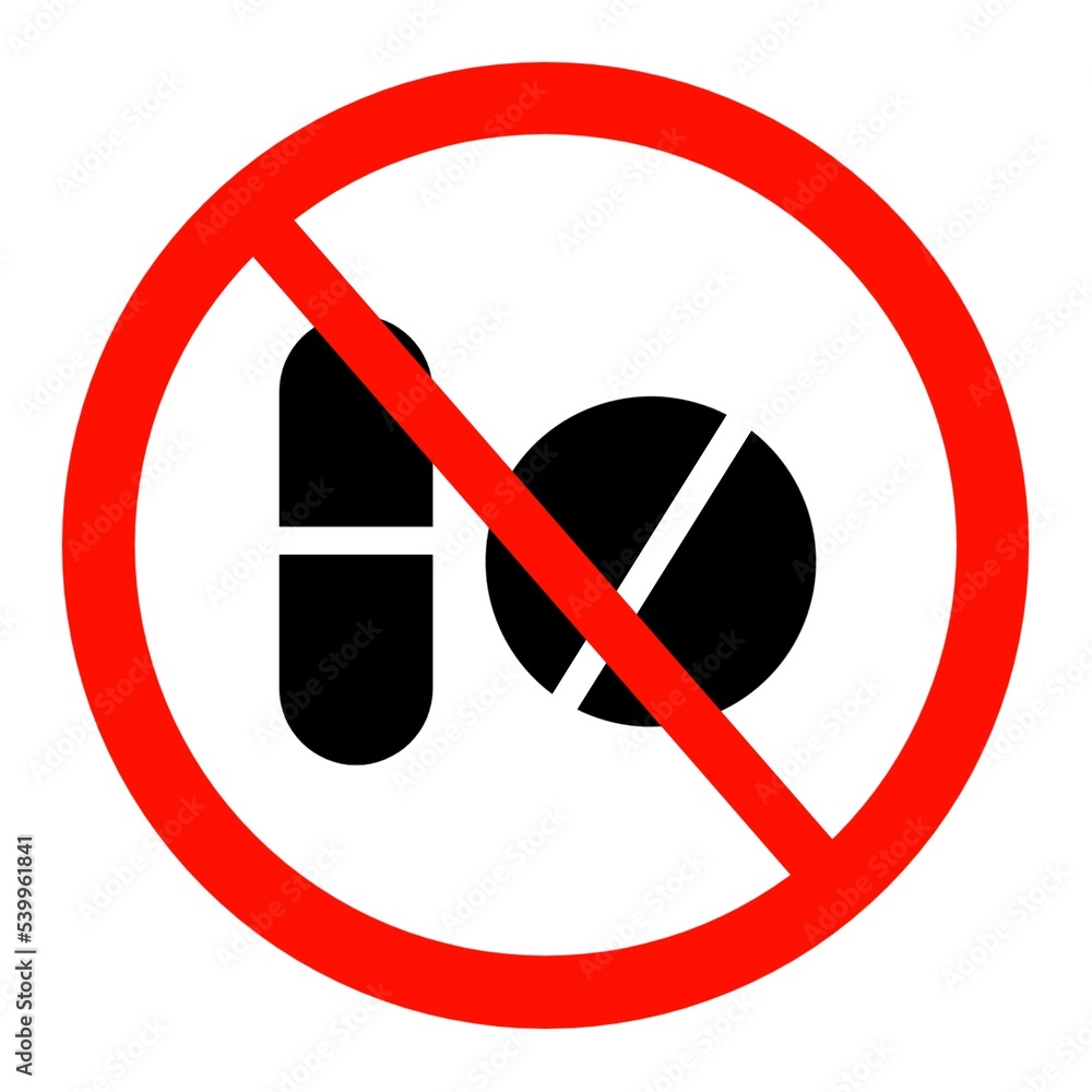 No drugs sign icon, prohibited drugs icon Stock Illustration | Adobe Stock