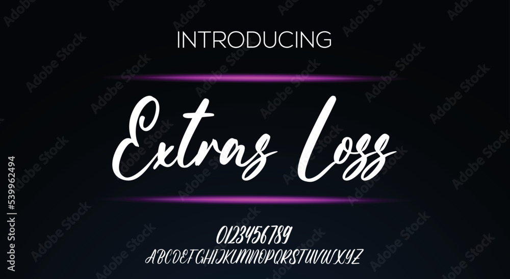 EXTRAS LOSS Signature Font Calligraphy Logotype Script Brush Font Type ...