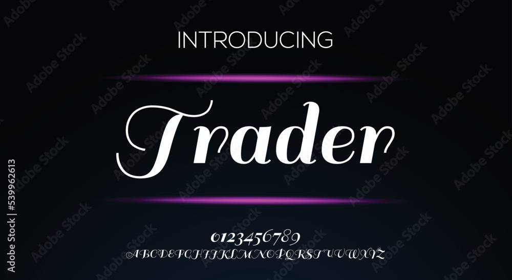 TRADER Signature Font Calligraphy Logotype Script Brush Font Type Font ...