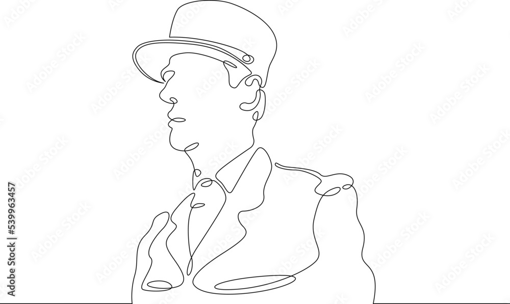 One continuous line. Historical character. French military general ...