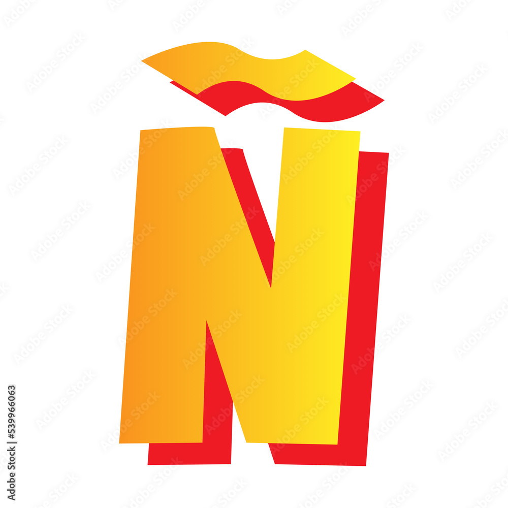 Letter ñ, comic style typeface with transparent background. png file ...