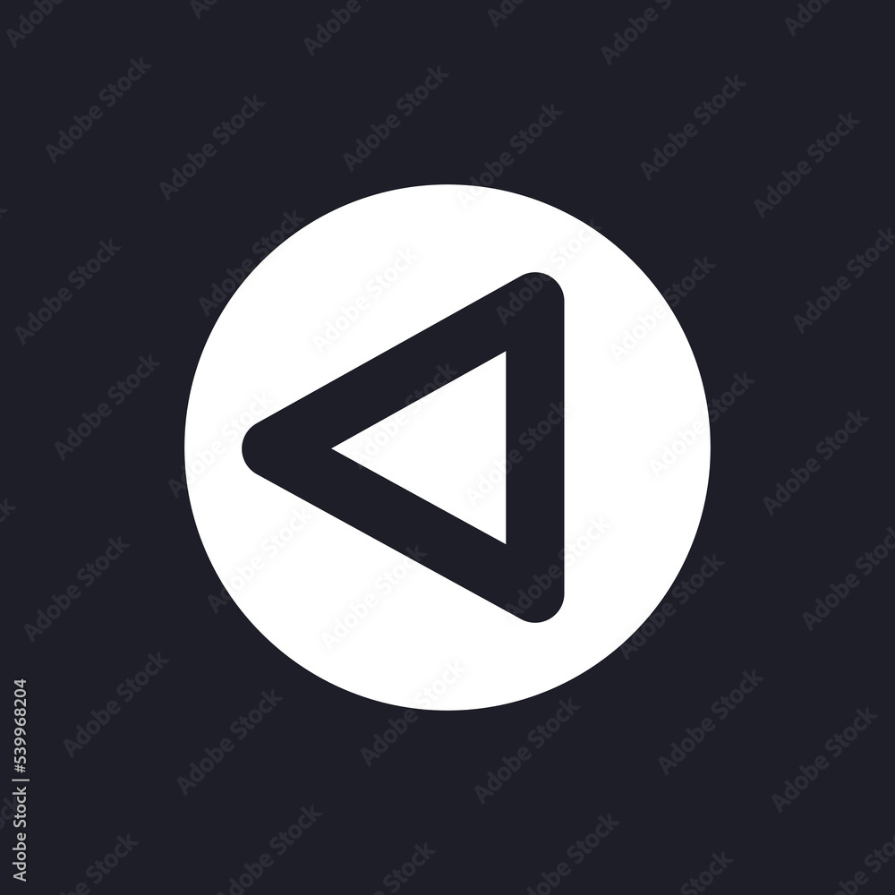 Replay button dark mode glyph ui icon. Video and audio content. User ...